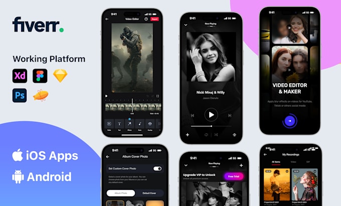 Do app ui design, mobile app design, app ui ux design figma, xd by ...