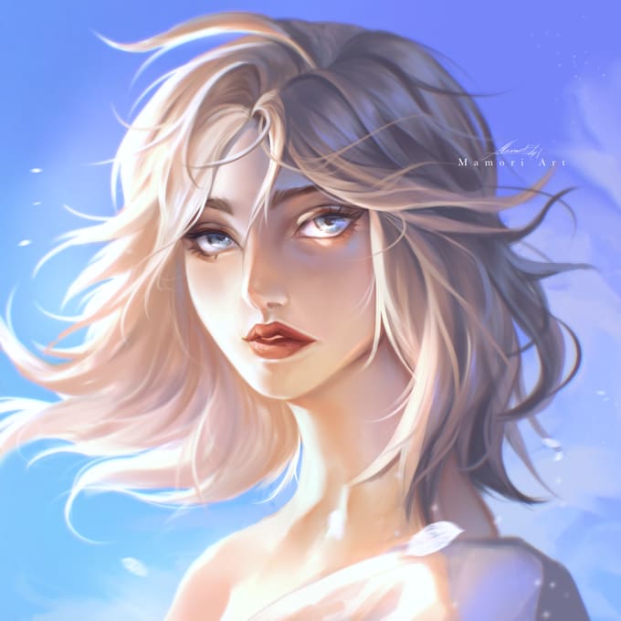 Draw a semi realistic fantasy portrait by Mamoriart | Fiverr