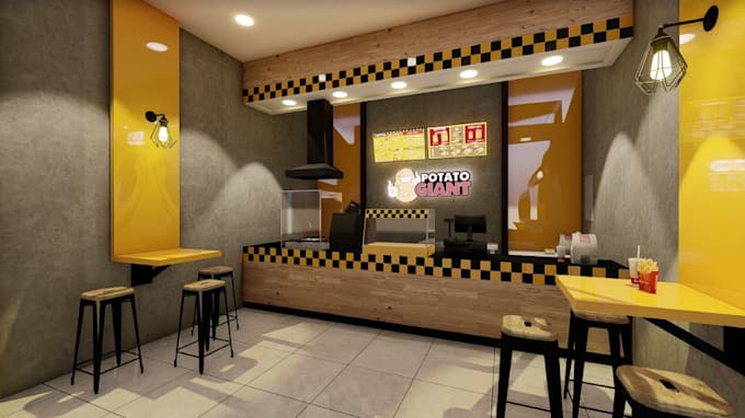 Design food stall, restaurant, kiosk by Arch_dielroy | Fiverr