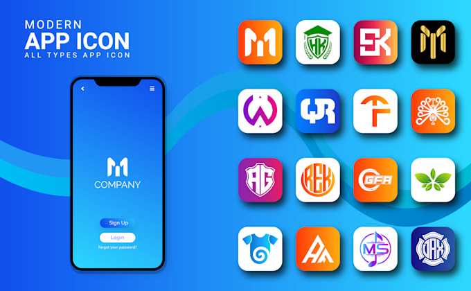 Do app icon modern tech android startup minimalist technology web logo ...