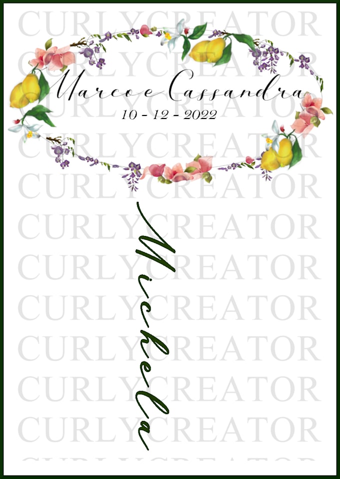 Hand drawn your graphic matching for your wedding by Curly_creator | Fiverr