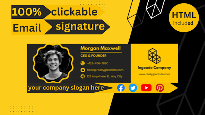 Design professional clickable html email signature by Iftikhardigital | Fiverr