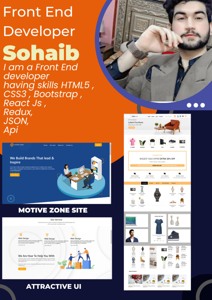 Be Your Frontend Developer Using Html Css Js React Js By Sohaibahmad627 Fiverr