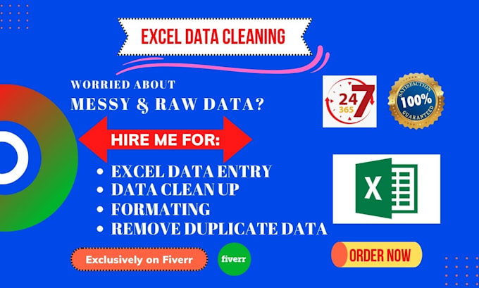 Do fast ms excel, data cleaning, remove duplicate data,spreadsheet with formula by Tumpadas370 ...