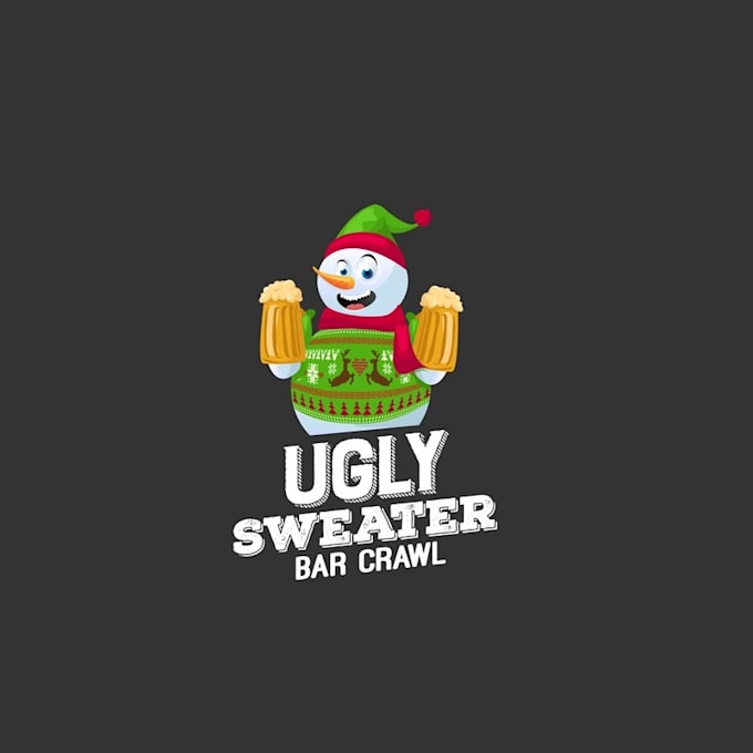 Design wonderful brilliant brand ugly sweater bar crawl logo for you by ...