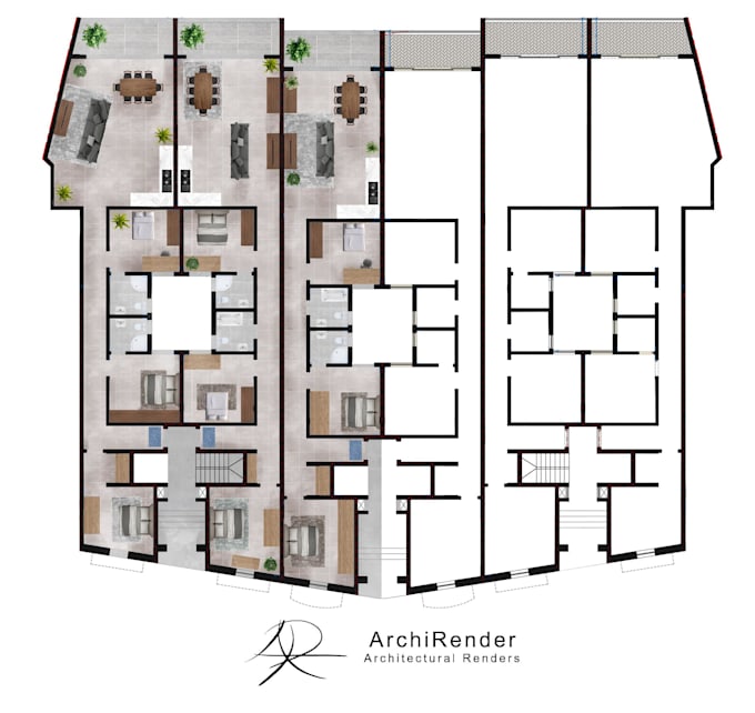 Professionally render your empty plans by Markarchirender | Fiverr
