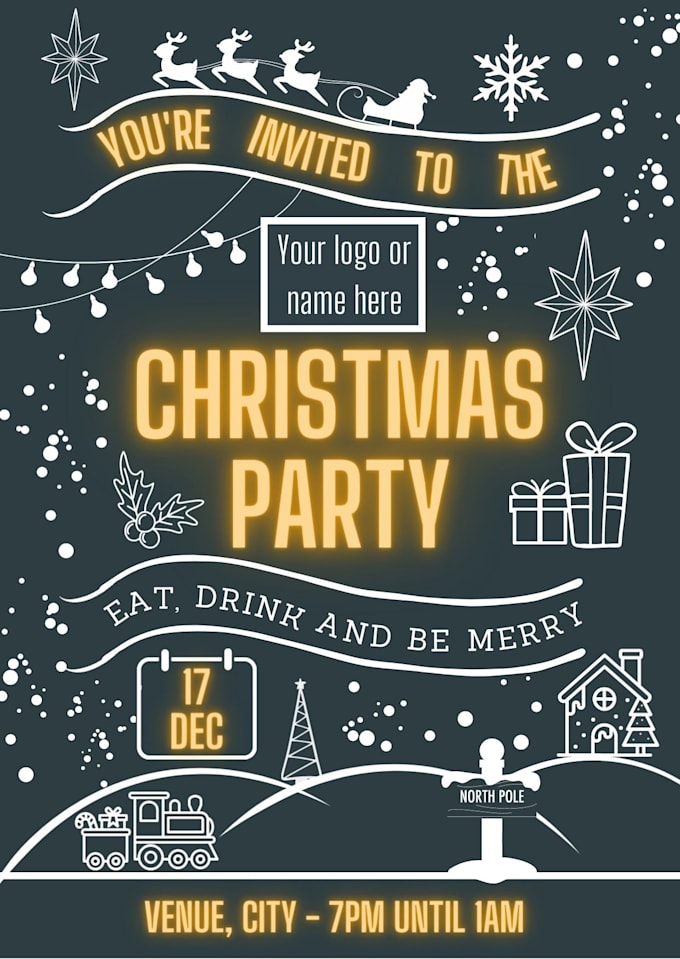 Create impressive and unique christmas invitations by Jessyhd | Fiverr