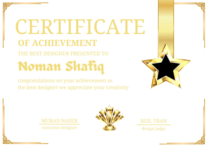 Design best certificates for you by Nomee555 | Fiverr