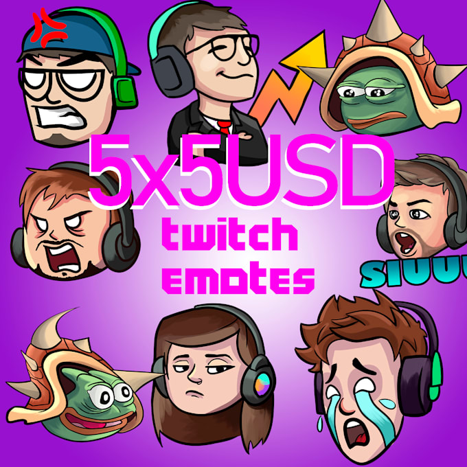 Twitch emotes for you by Ianjulka | Fiverr