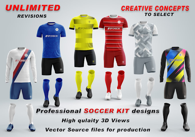 Create a professional unique soccer kit for you club 3d by Ashenhima ...