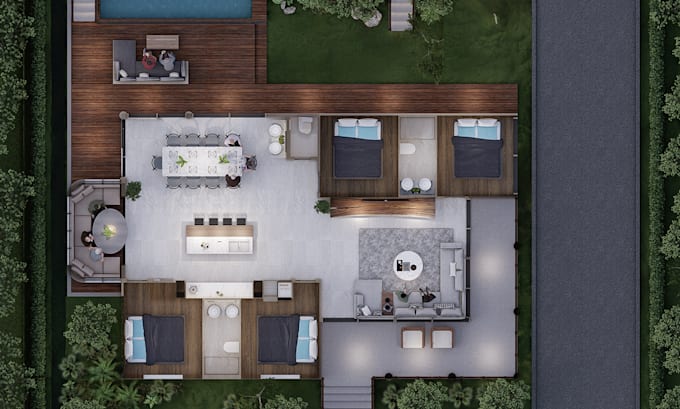 Do Architectural 3d Floor Plan Render By Delca09 Fiverr