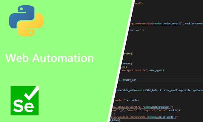 Make browser automated bots in selenium python by Subhanaf | Fiverr Make browser automated bots in selenium python by Subhanaf | Fiverr