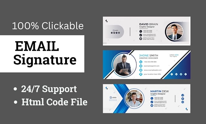 Design modern clickable email signature or html email signature by ...