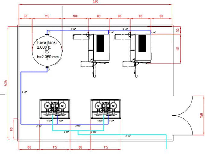Draw project for compressed air and gas piping systems by ...