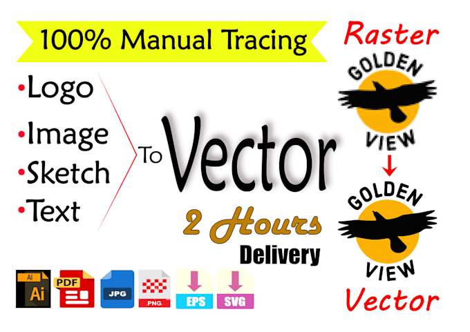 Recreate your raster image, sketch, text, logo to vector tracing art by ...