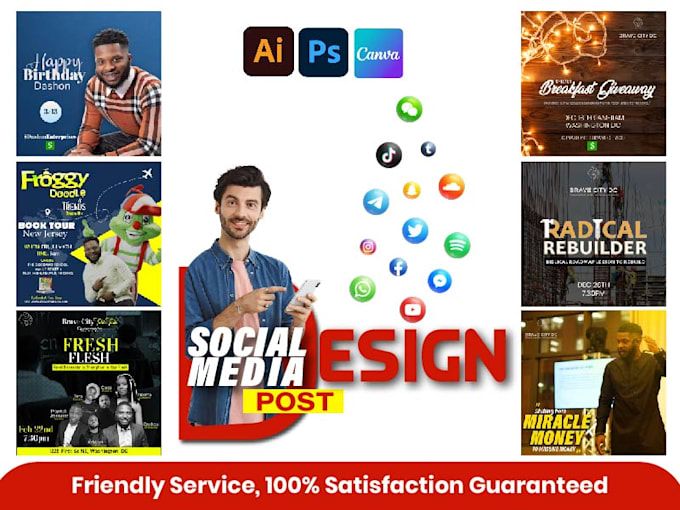 Design social media posts, banners, headers, and youtube channel art by ...