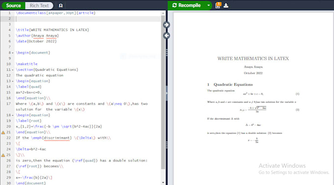 Convert your written document to latex by Miss_anaya | Fiverr