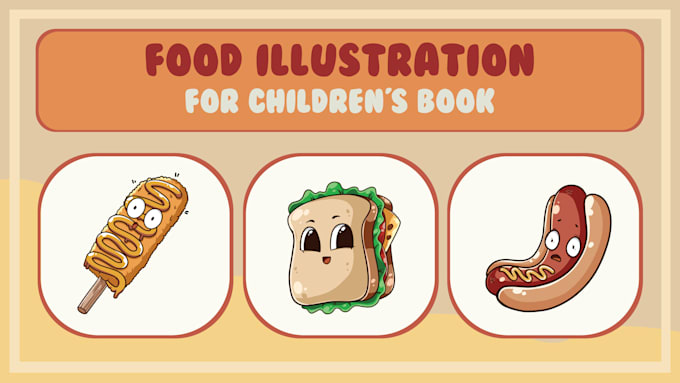 Draw food cartoon illustration for childrens book by Harunika | Fiverr