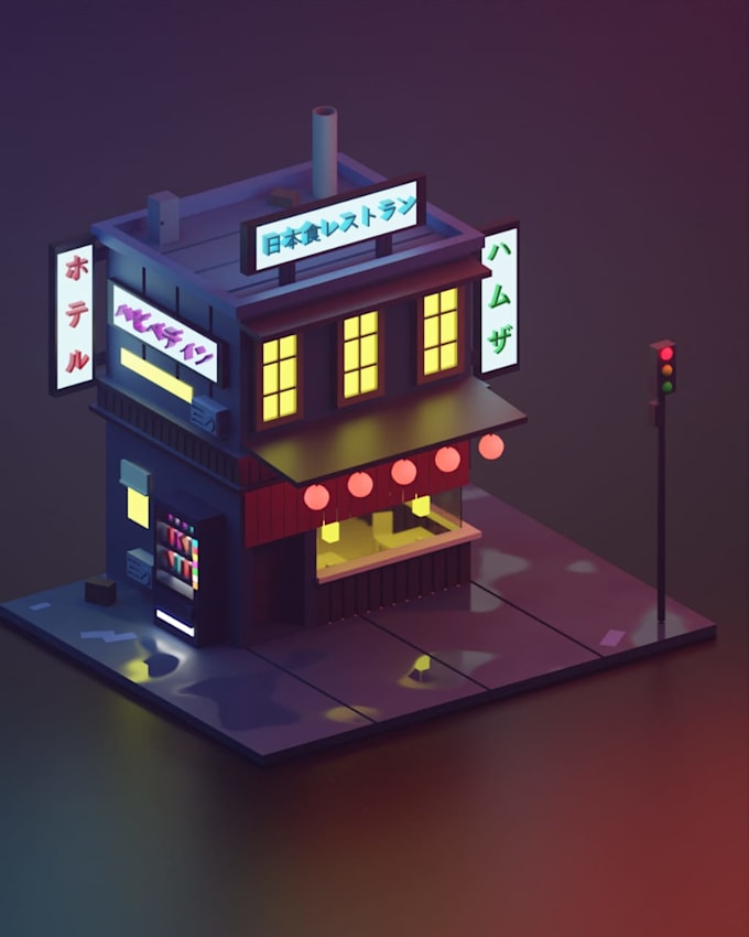 Create 3d assets or buildings low or medium poly for you by ...