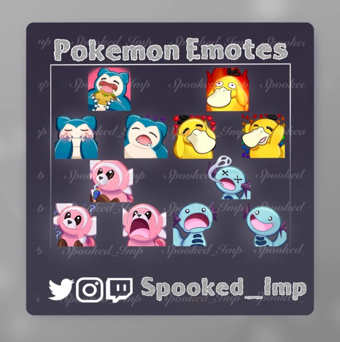 Create custom pokemon emotes for twitch in my style by Spookedimp | Fiverr