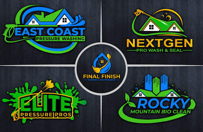 Design pressure washing power washing home cleaning service logo by ...