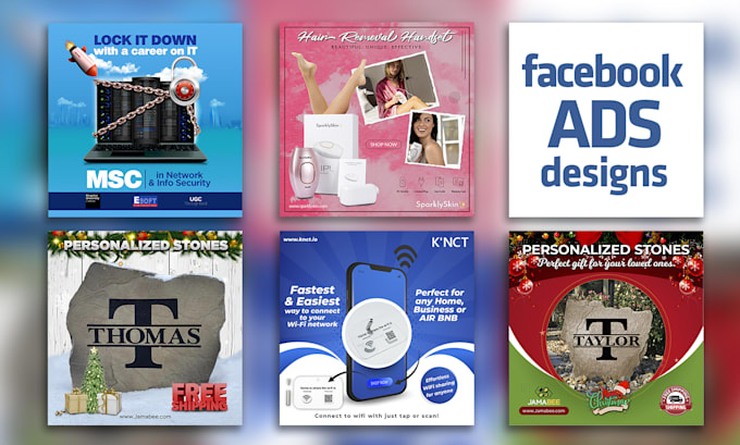 Design 5 creative and high quality facebook ads by Heshdesigns | Fiverr