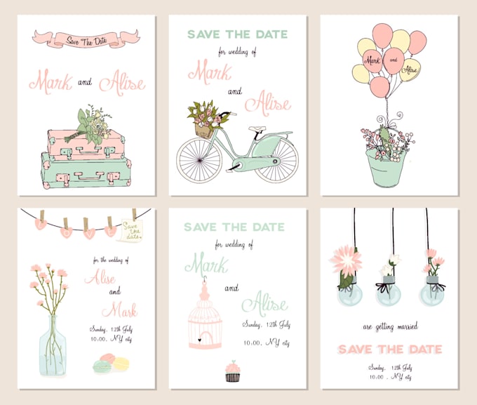 Do moderate wedding invitation card design by Merveozcelik | Fiverr