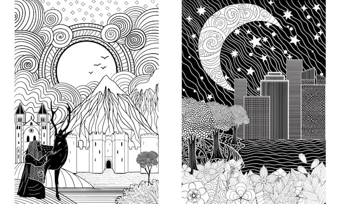 Draw a line illustration, a linocut or an engraving by Viktoriaz9 | Fiverr