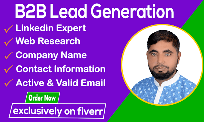 Do b2b lead generation and build verified email lists for you by Arazzak017 | Fiverr