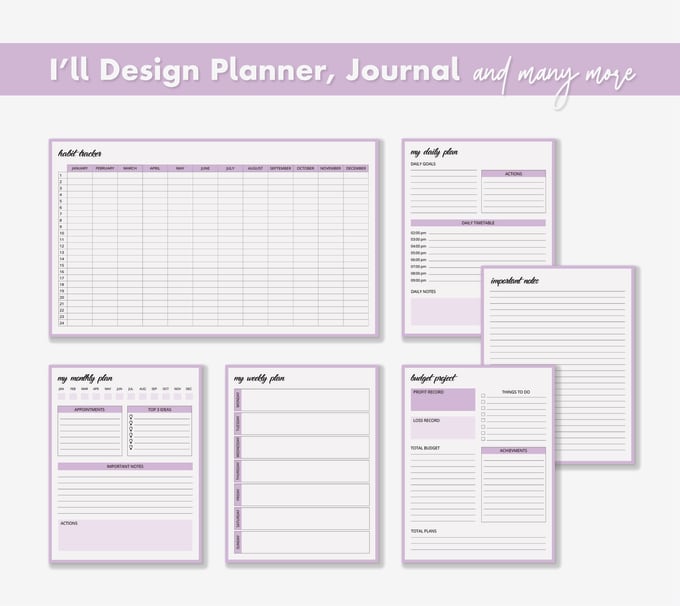 Design any planner, journal and workbook in pdf file by Shehreenabbas ...