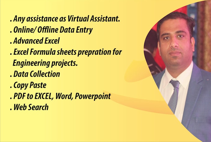 Do all type of data entry, create excel spreadsheet and excel formula ...