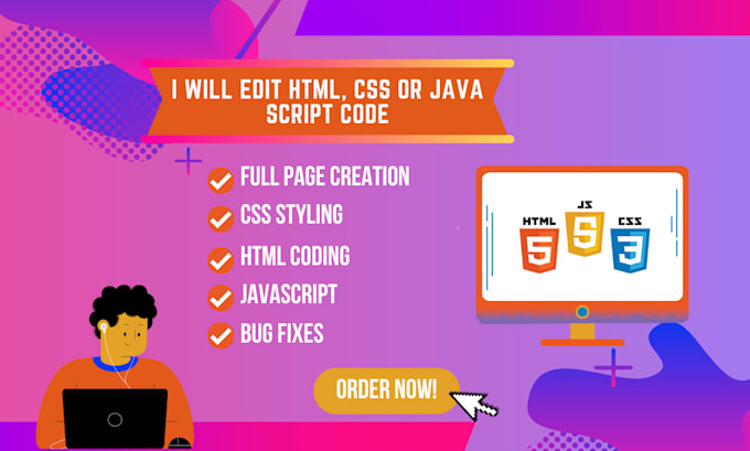Edit html ,css or javascript code by Davidc35 | Fiverr