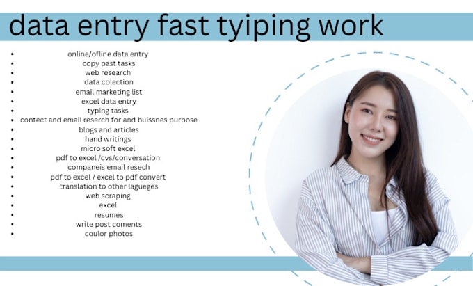 Fastest data entry in one day, internet research by Shizaambar | Fiverr