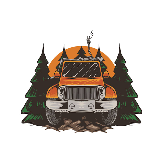 Draw a vintage style vehicle design with my hand drawing by Dwm_ji | Fiverr