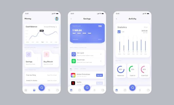 Design mobile apps ui ux for ios or android by Taheruxui | Fiverr