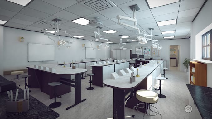 Design science labs interiors in 3d on your plan by Saadbaig341 | Fiverr