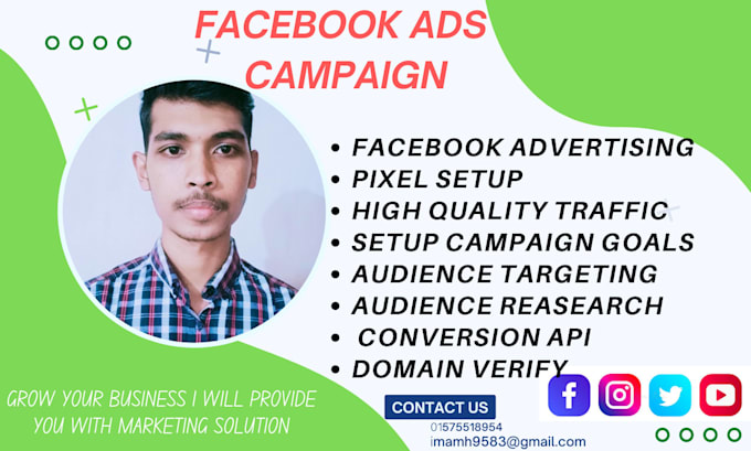 Setup, manage and optimize your facebook ads campaign by Imam122 | Fiverr