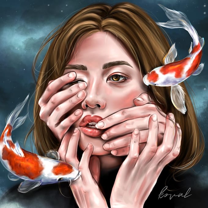 Draw a portrait based on your photo by Kovalanastasia | Fiverr