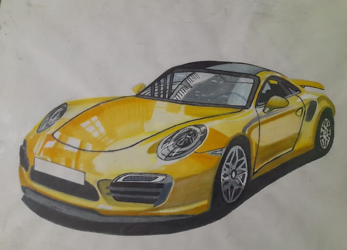 Manually hand draw car that you want by Lukyn_n | Fiverr