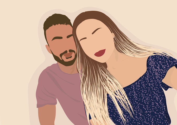 Draw flat modern faceless portrait illustration by Elis_bezgin | Fiverr