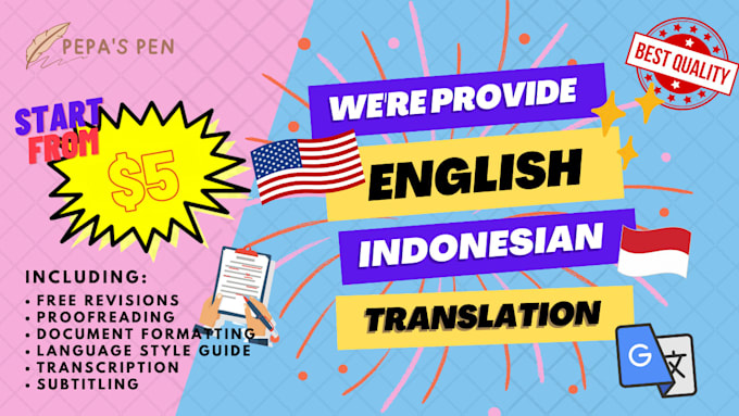 Manually translate documents from english into indonesian by Shevariska ...