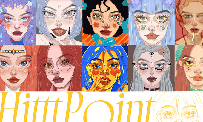 Illustrate fascinating animated headshot and icon by Hitttpoint | Fiverr