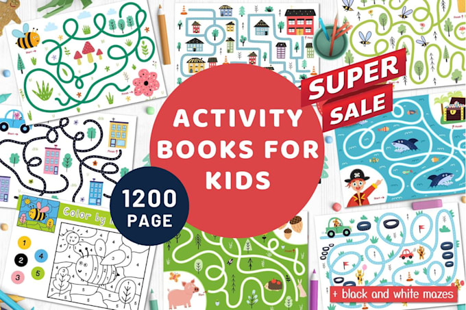 Provide 1200 activity books for kids kdp interiors by Vananhs | Fiverr