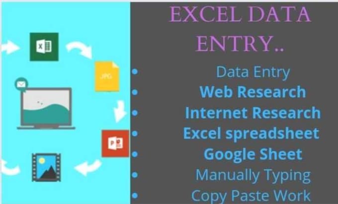 Do data input in excel spreadsheet, google sheet and copy paste work by Shani0123 | Fiverr
