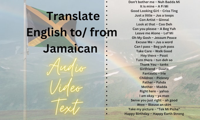 Translate jamaican patois or spanish files to english by Donstret | Fiverr