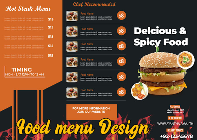 Menu design, food menu, restaurant menu, price list by Ayanthaamajith1 ...