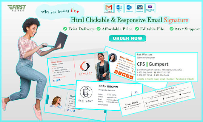 Make clickable html email signature for outlook,gmail,apple by ...