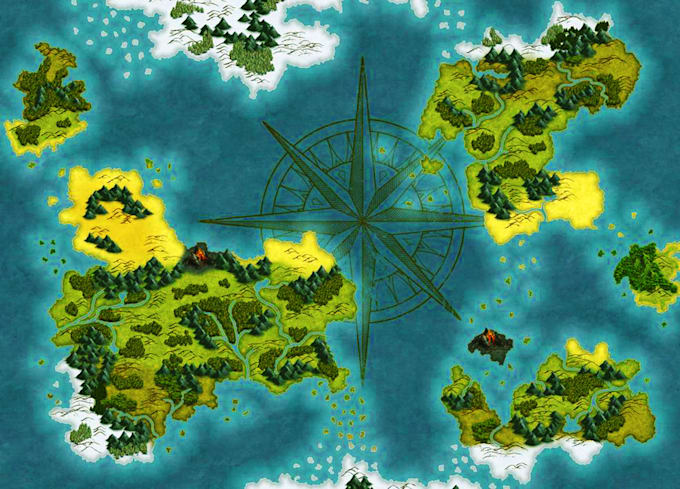 Draw a fantasy region or world maps for rpg campaigns by Melissemurray ...
