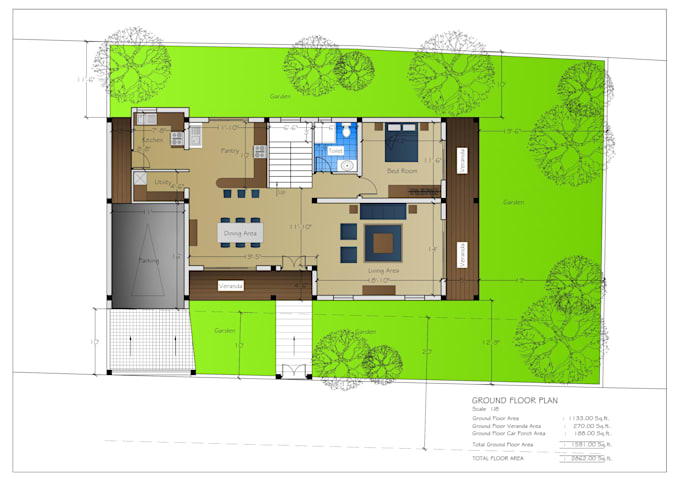 Make architectural drawings,2d drawings using autocad by Yohanprasad1 ...