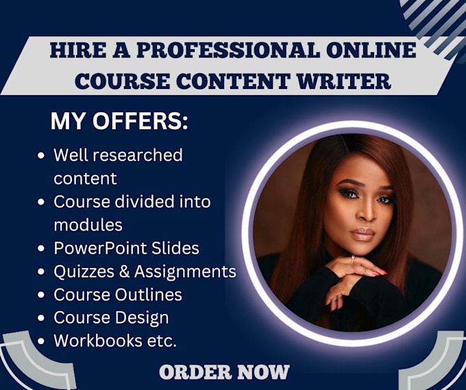 Create online course content, course curriculum, course outline, course ...